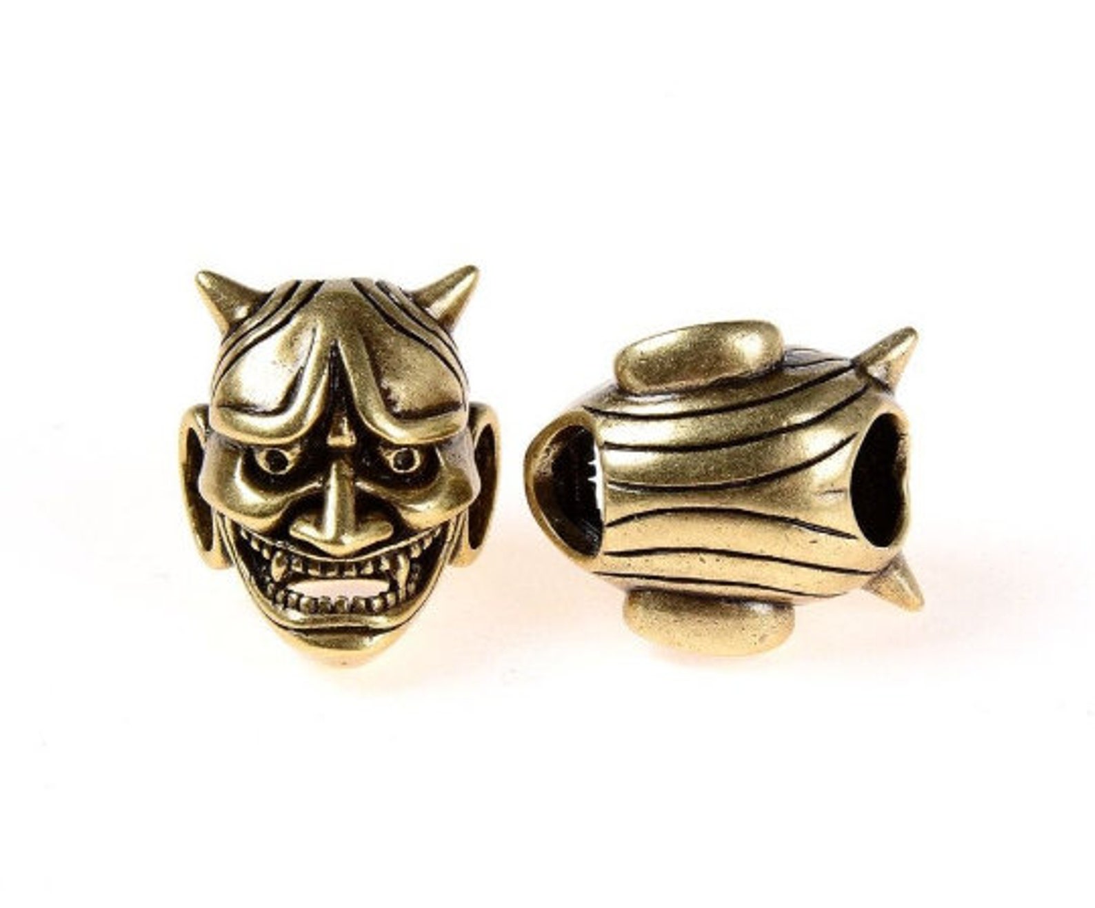 Antique Japanese Hannya Mask Charm Beads Oni Mask Beads - Etsy