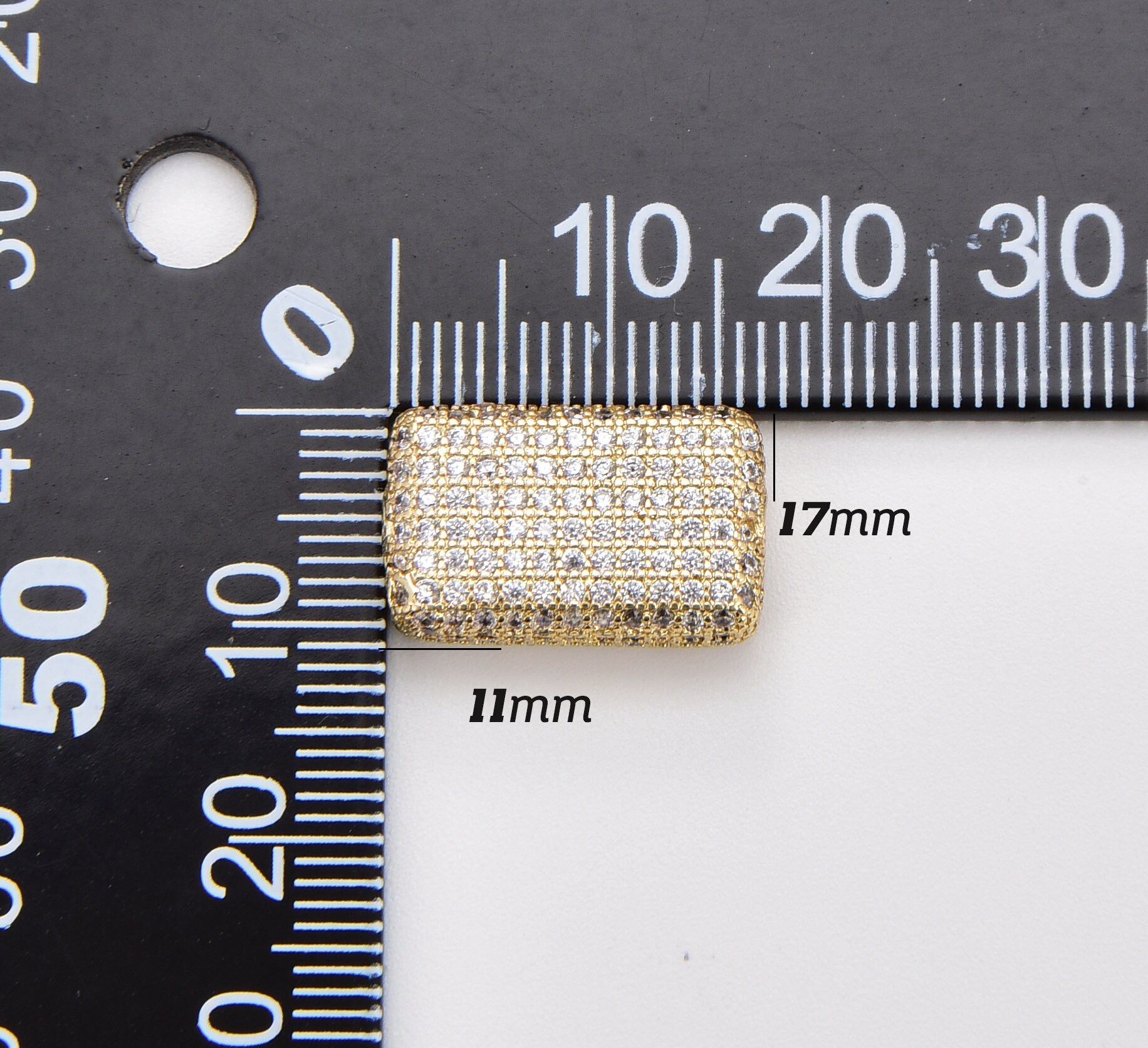 Rectangle Shape Bead, Rectangle Connectors, CZ Micro Pave Rectangular ...