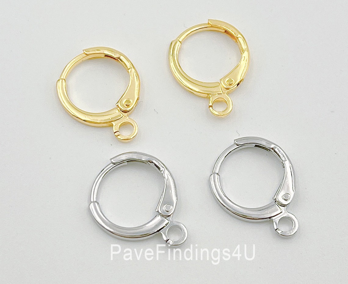 1 Pair Simple Round One Touch Earring Jewelry Making, Earring Supplies ...