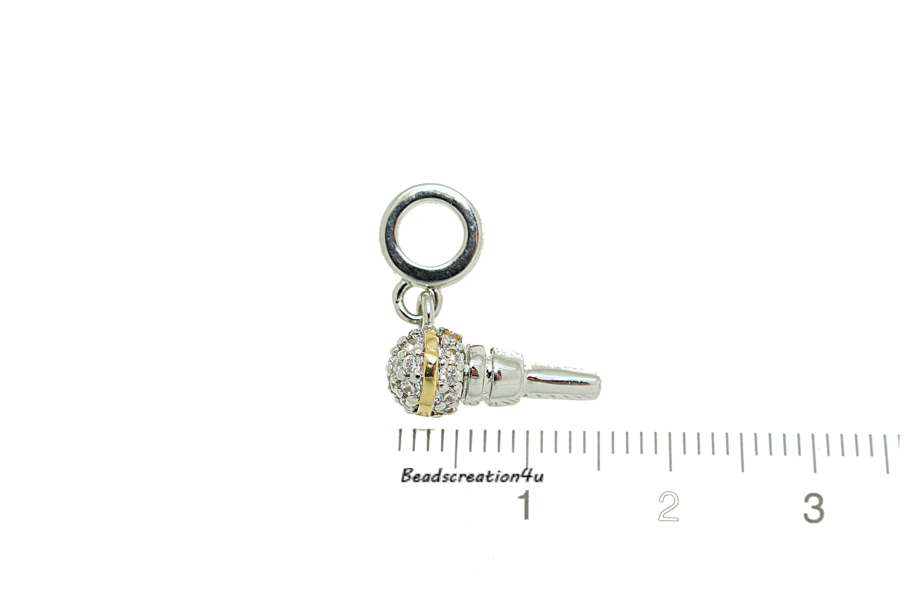 MICROPHONE Charm CZ Micro Pave Microphone Charmcubic - Etsy