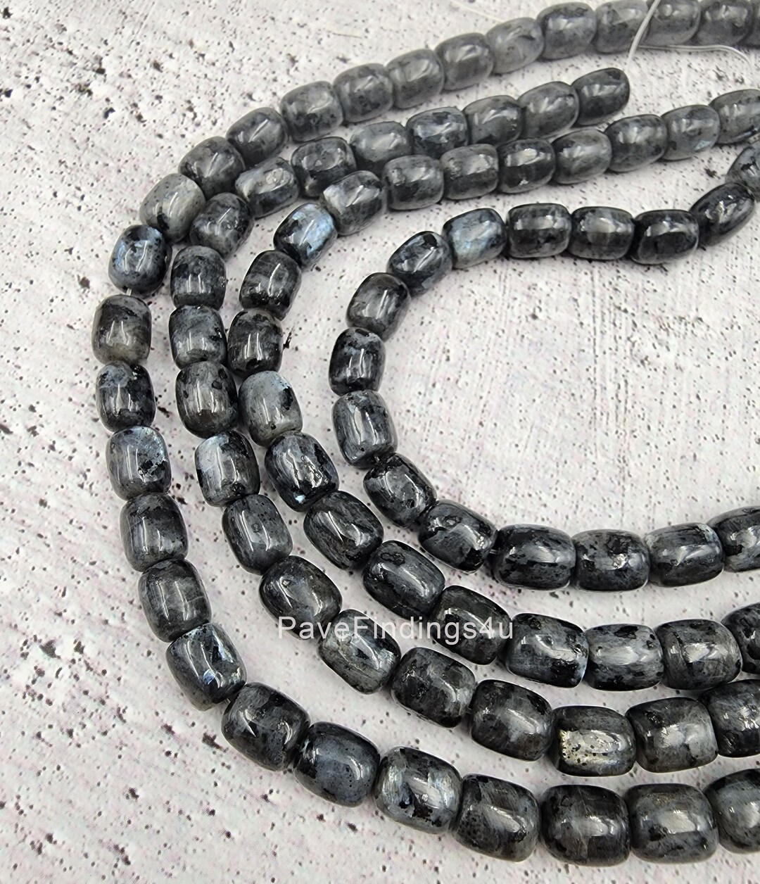 Grade AAA Natural Black Larvikite Labradorite Smooth Beads Aka Norway ...