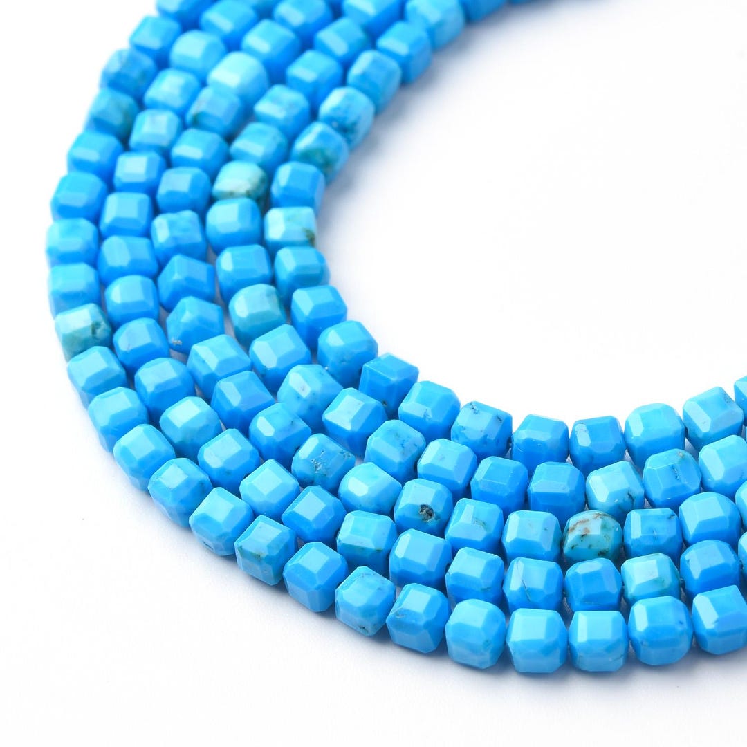 Sleeping Beauty Turquoise Faceted Cube Beads 2.5mm 4mm – Natural ...