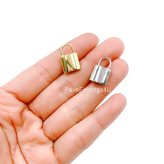 Dainty 18K Gold Padlock Charm Tiny Padlock Charm Small Lock Pendant Love Lock for Earring Necklace Bracelet Making 18x11mm CP961 Etsy