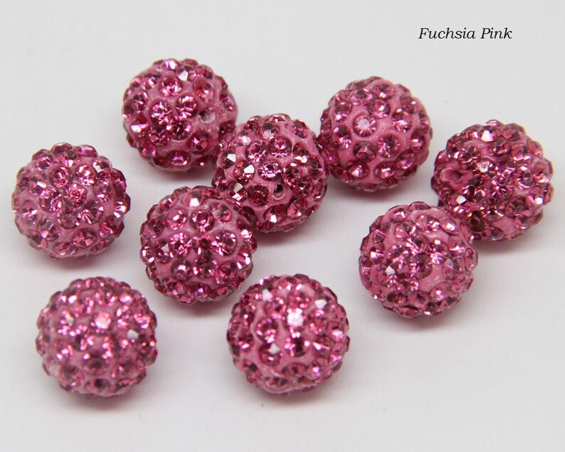 1pc/10pcs 10MM SHAMBALLA Pave Crystal Bead Czech Crystal | Etsy