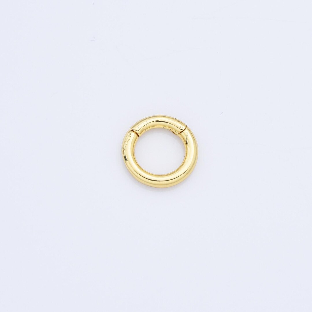 1x Dainty Gold Spring Gate Ring, Push Gate Ring, 13mm Round Circle Ring ...