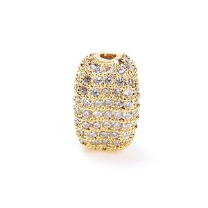 Oval Connector, Oval Spacer Beads, CZ Micro Pave Oval Beads Spacer, DIY ...