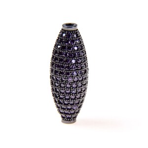 Oval Spacer Beads, Oval Connector, Round Shape Beads, CZ Micro Pave ...