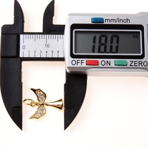 24K Gold Angel Charm Pendant, CZ Micro Pave Angel Pendant, Cubic ...