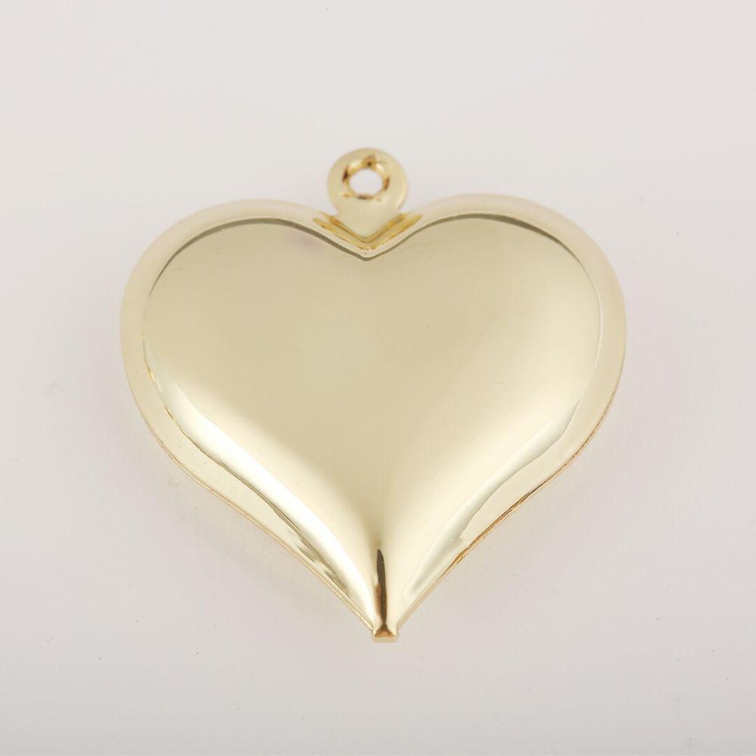 Large Puffy Heart Charm, Gold Filled Love Heart Pendant for Necklace ...