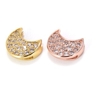 Crescent Moon Micro Pave Cz, Pave Crescent, Pave Crescent Moon ...
