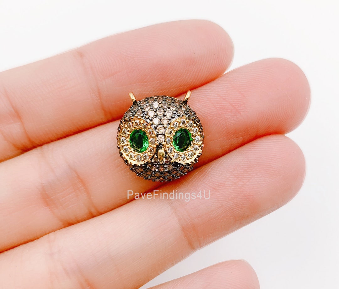 Eule Charm Anhänger Verbinder, 22K Gold Eule Armband Verbinder, Tier Charm, Eule Schmuck ...