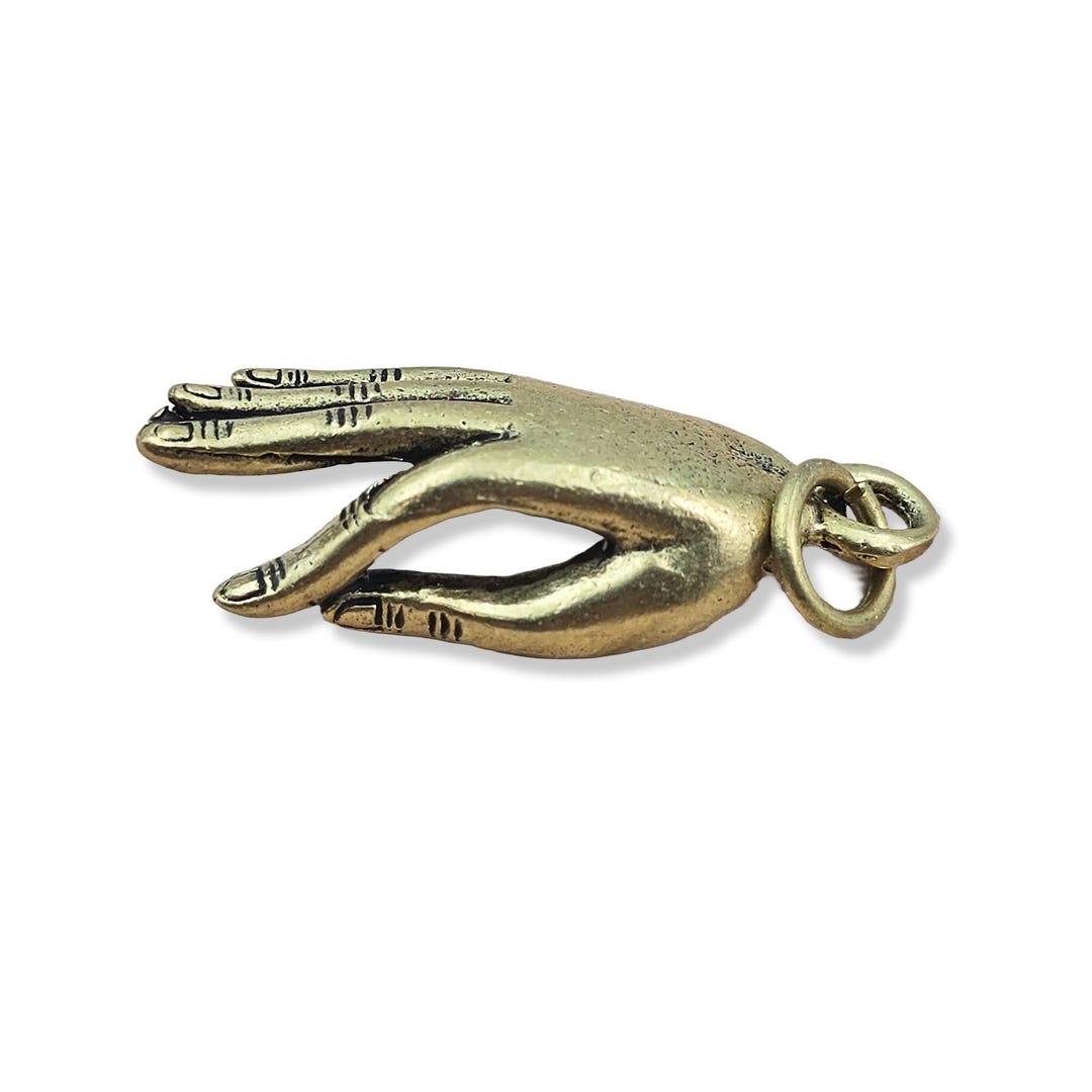 Mudra Gyan Buddhist Hand Charm, Antique Buddha Hand Amulet Pendant ...