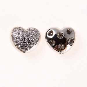 Pave CZ Heart Bead Pave Heart Pendant CZ Micro Pave Heart - Etsy