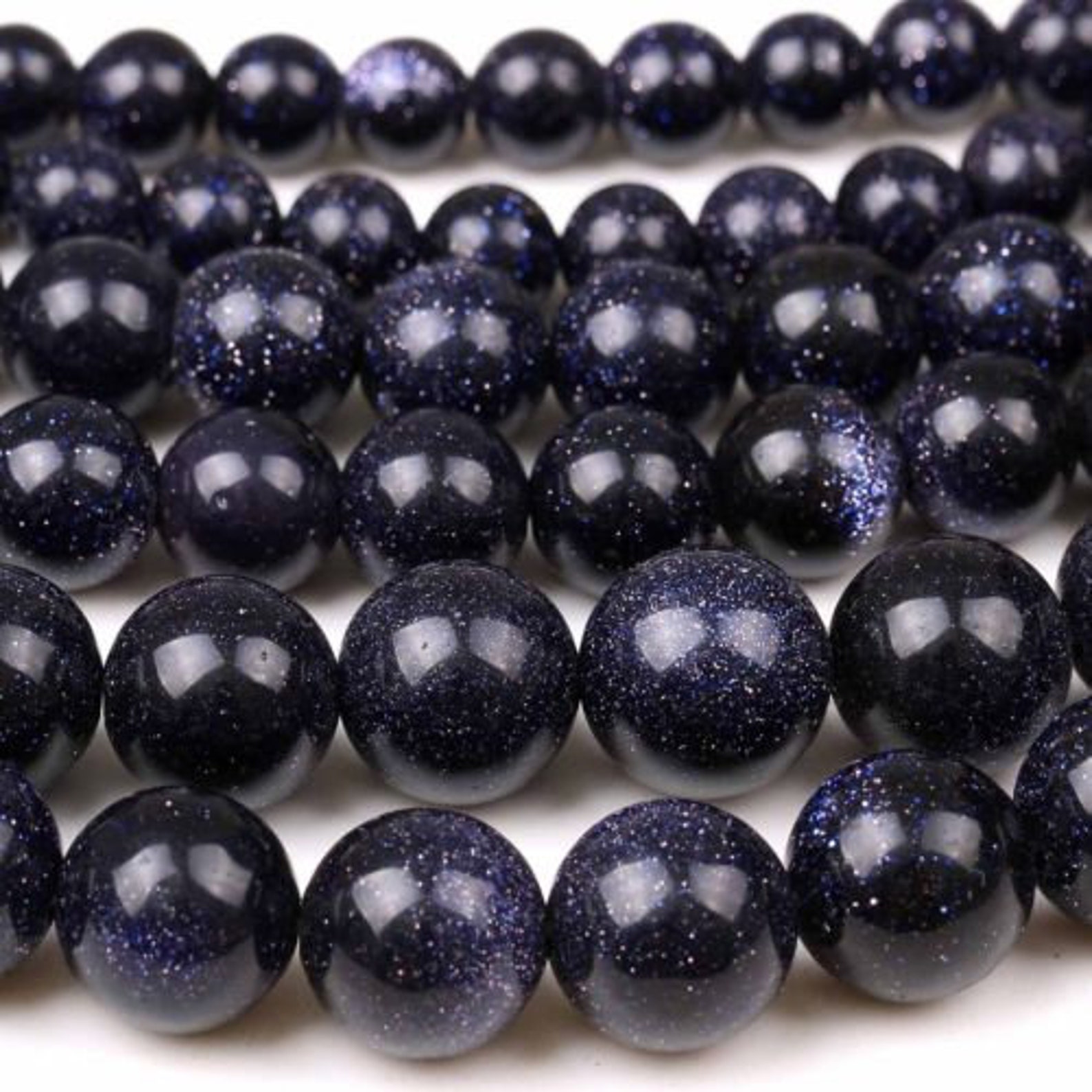 Blue SANDSTONE Round Beads, Sandstone Bead, Shiny Bluestone Loose Bead ...