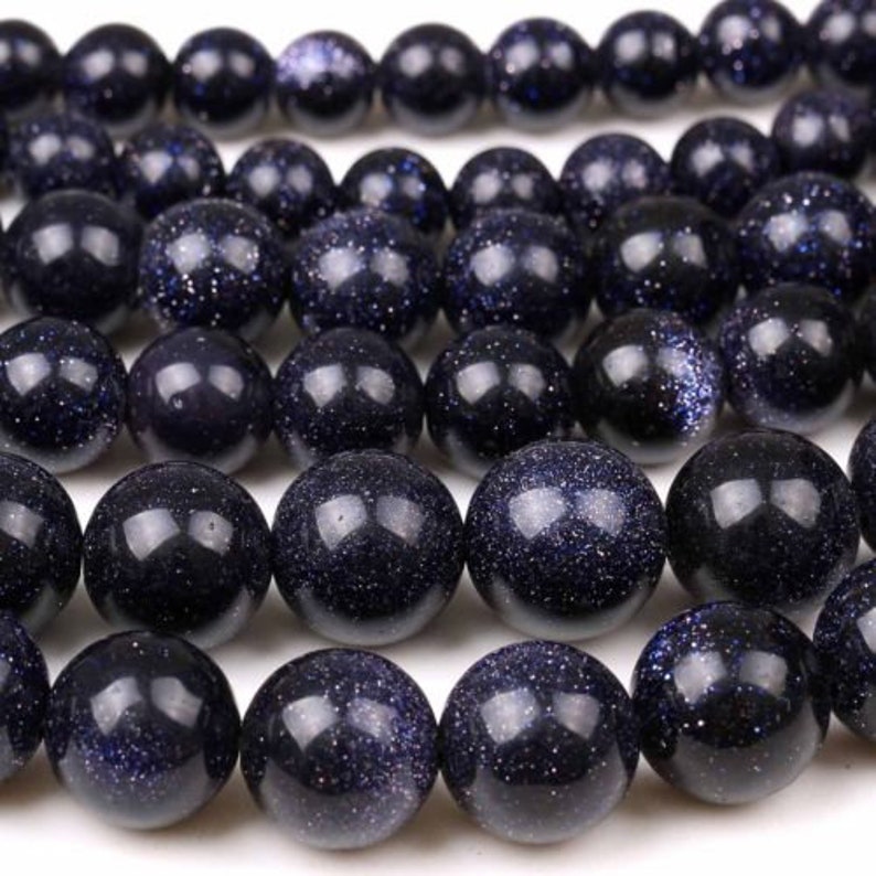 Blue SANDSTONE Round Beads, Sandstone Bead, Shiny Bluestone Loose Bead ...