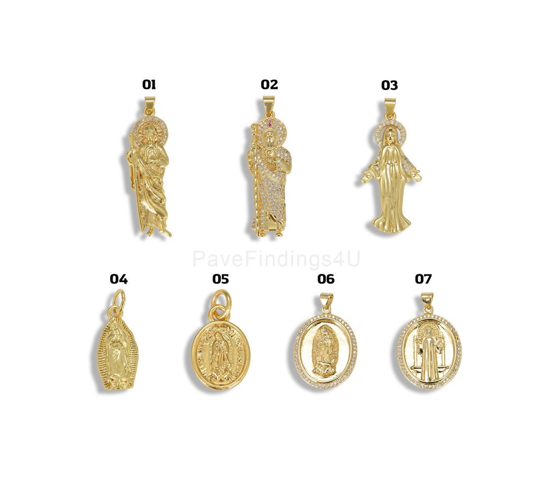 Catholic Saints Charm, Gold Filled Saint Jude, Virgin Mary, Saint ...