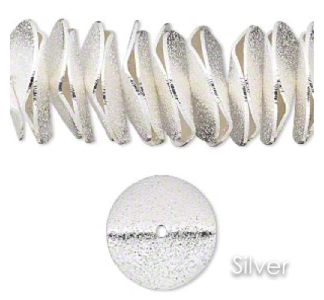 12mm Wavy Corn Flake Spacer, Potato Chip Beads Brushed Silver / Gold ...
