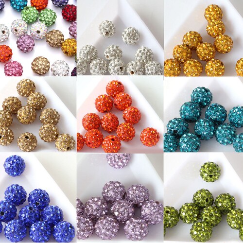1pc/10pcs 10MM SHAMBALLA Pave Crystal Bead Czech Crystal - Etsy