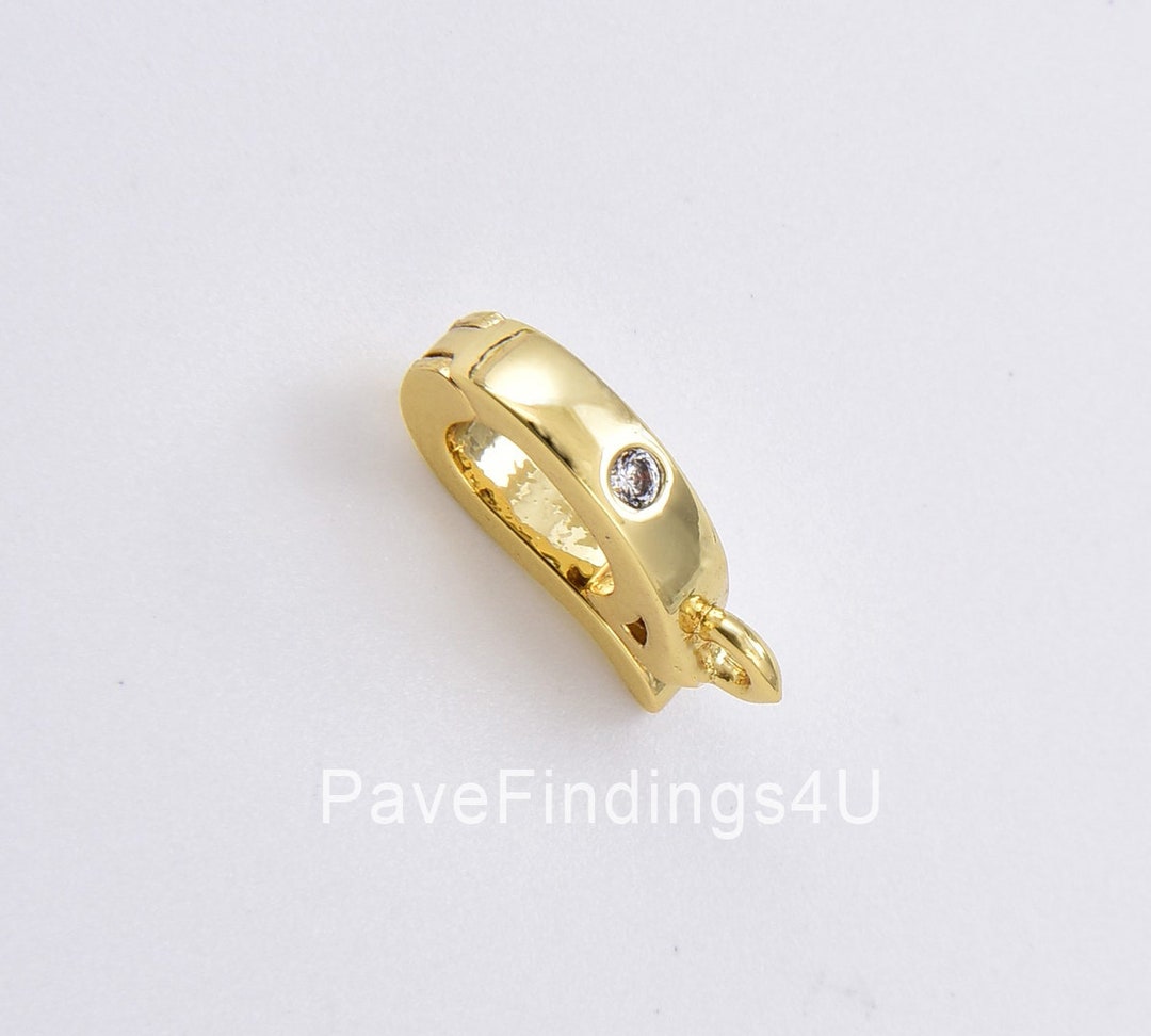 Dainty Pendant Bail Clasp, Gold Filled Bail Clasp, Enhancer Bail Latch ...