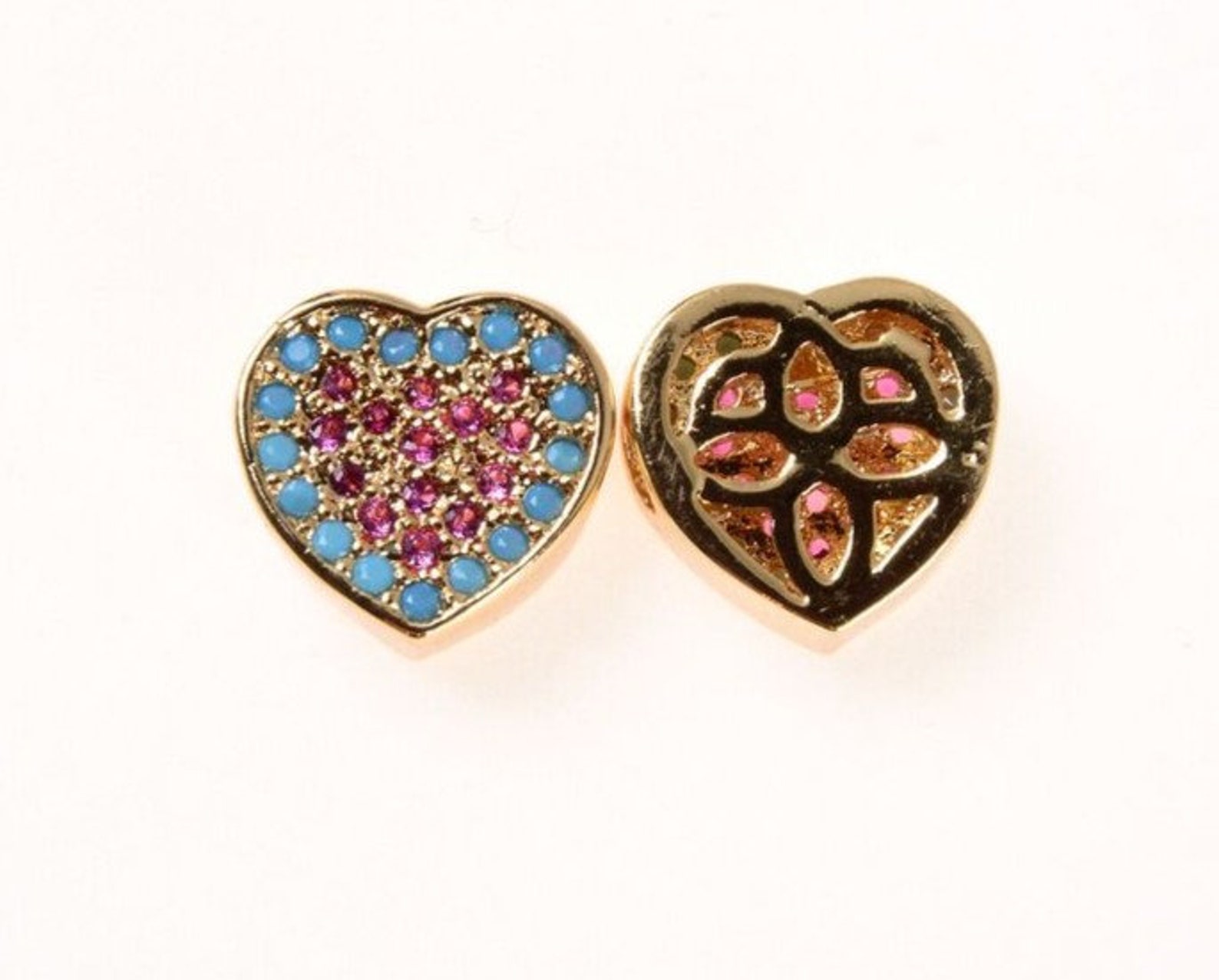 CZ Micro Pave Heart Pendant/charm Cubic Zirconia Pave Heart - Etsy