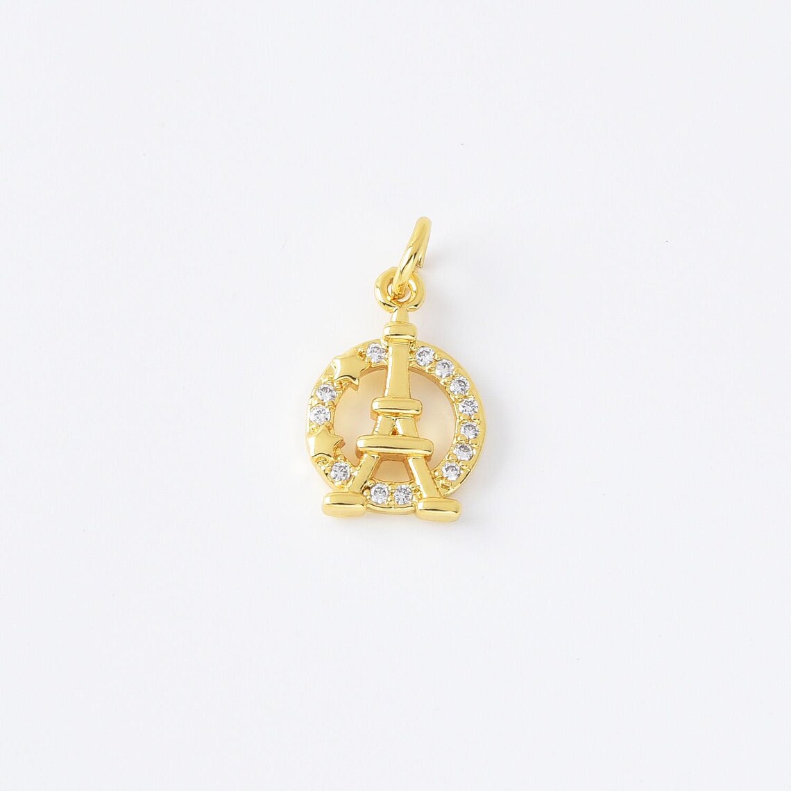 Dainty Eiffel Tower Charm, Paris Charm, French Charm, Gold Filled ...