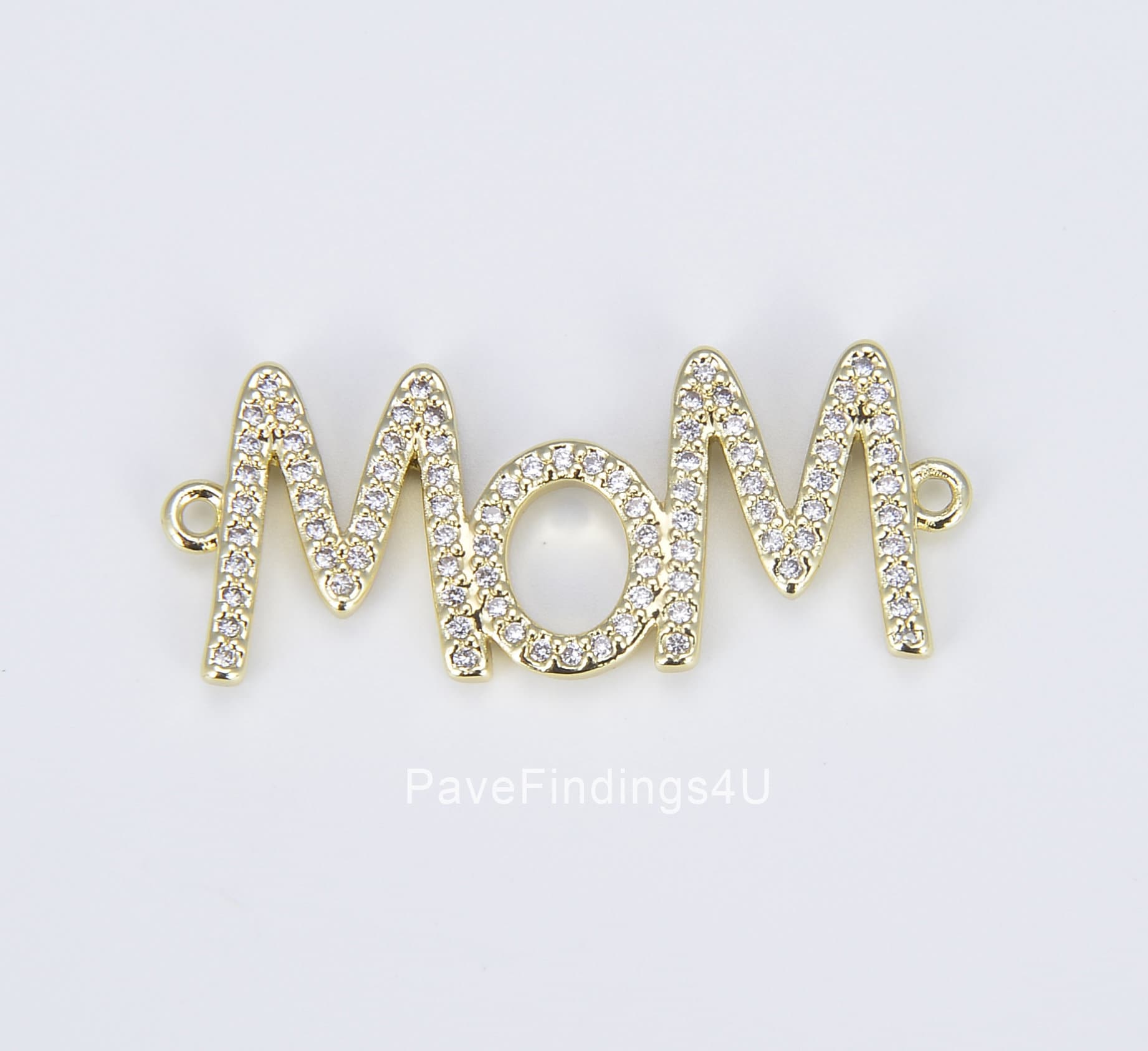 Mom Charm Connector in 18K Gold Mother Charm Mothers Day - Etsy
