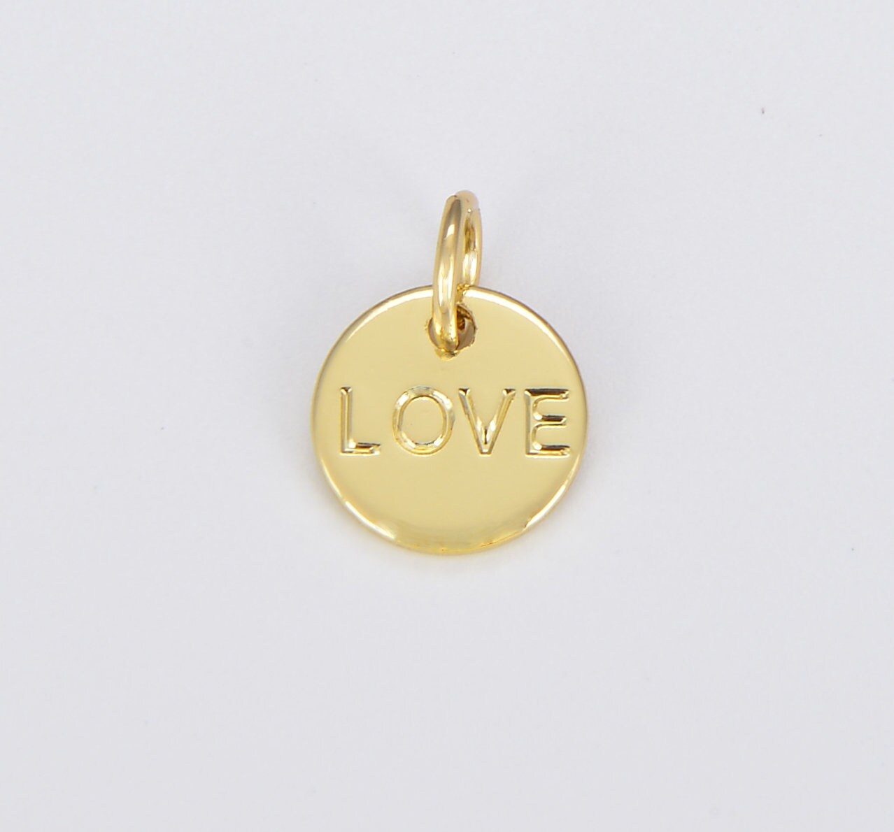 18K Gold Filled Love Medallion Charm Love Amulet Medallion | Etsy