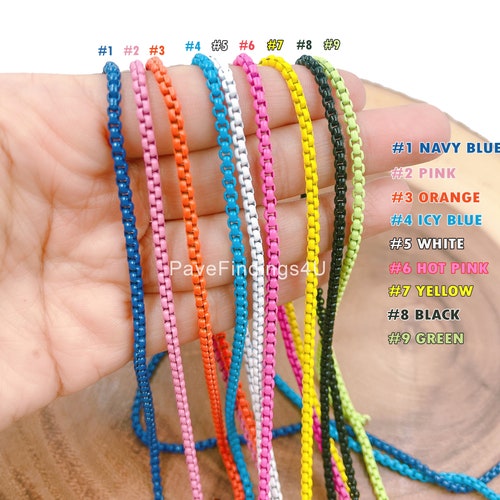 Enamel Chain Box Chain Necklace Enamel Pop Chain Necklaces - Etsy