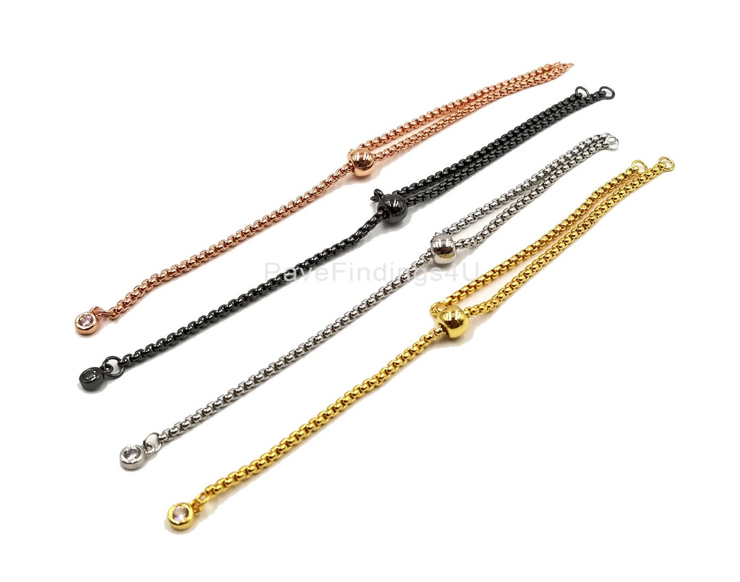 Slider Bracelet Chain, Half Finished Slide Bracelet, Sliding Adjustable ...
