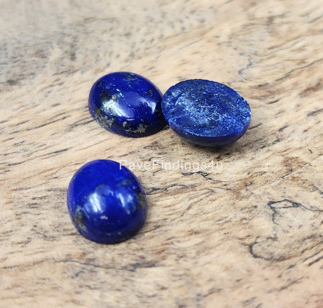 AAA Natural Lapis Lazuli Cabochon Gemstone Bead, 9mm Oval Bead, Beautiful Blue Lapis Lazuli ...
