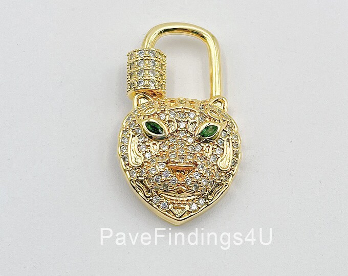 18K Gold Lion Head Screw Clasp, Carabiner Screw Clasp, Screw Clasp for ...