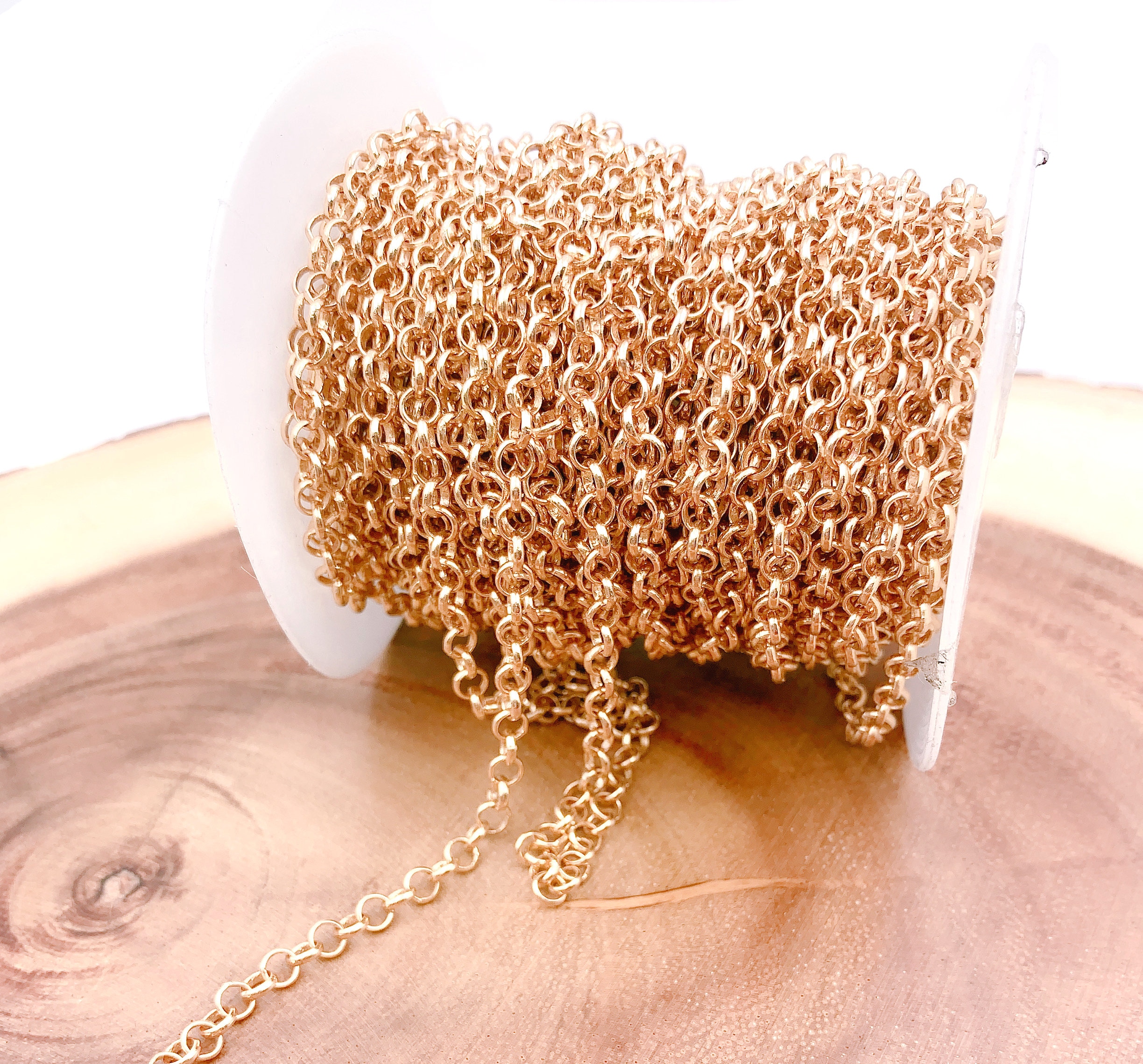 18K Gold Filled Rolo Cable Chain Gold Cable Rolo Chain by - Etsy