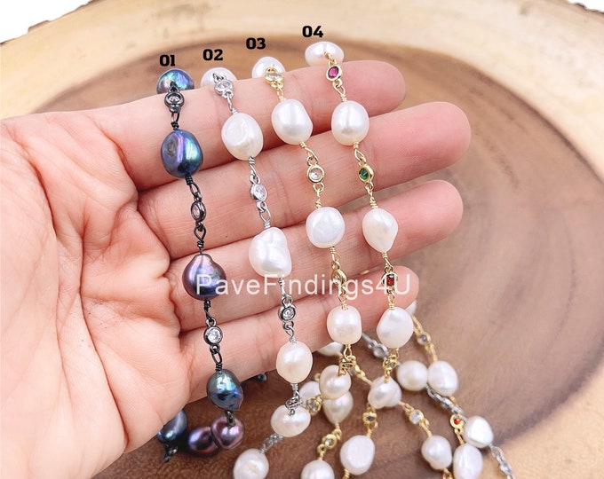 Wholesale Gold Plated Pearl Chains, 3/4/6mm Width, Necklace Pearl ...