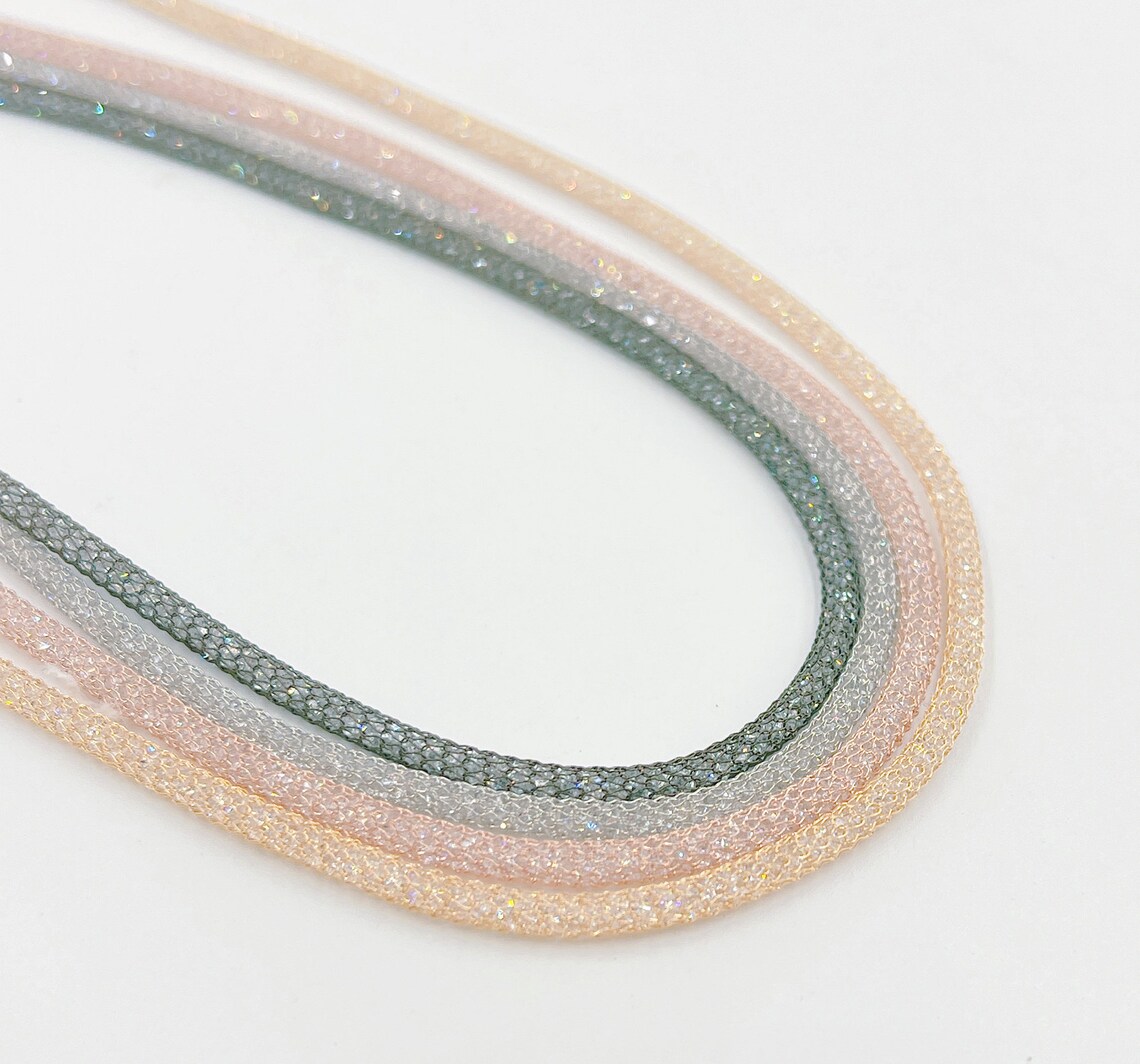 20 Crystal CZ Mesh Necklace 18K Gold Hollow Mesh Chain - Etsy