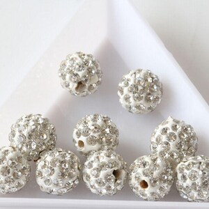1pc/10pcs, 10MM SHAMBALLA Pave Crystal Bead, Czech Crystal Rhinestone ...