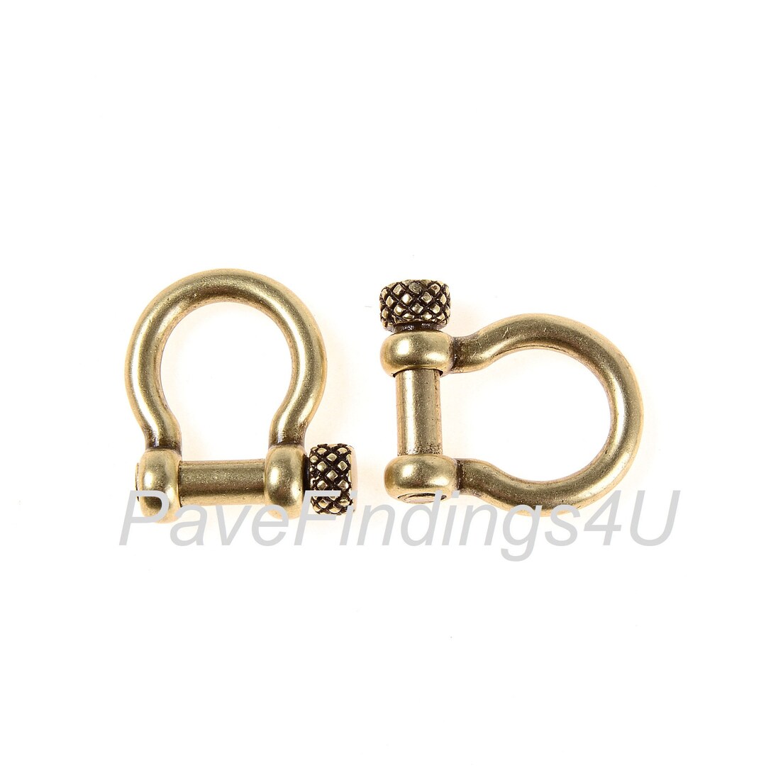 18K Gold Bow Shackle Clasp With Screw Pin 8mm for Paracord Bracelet ...