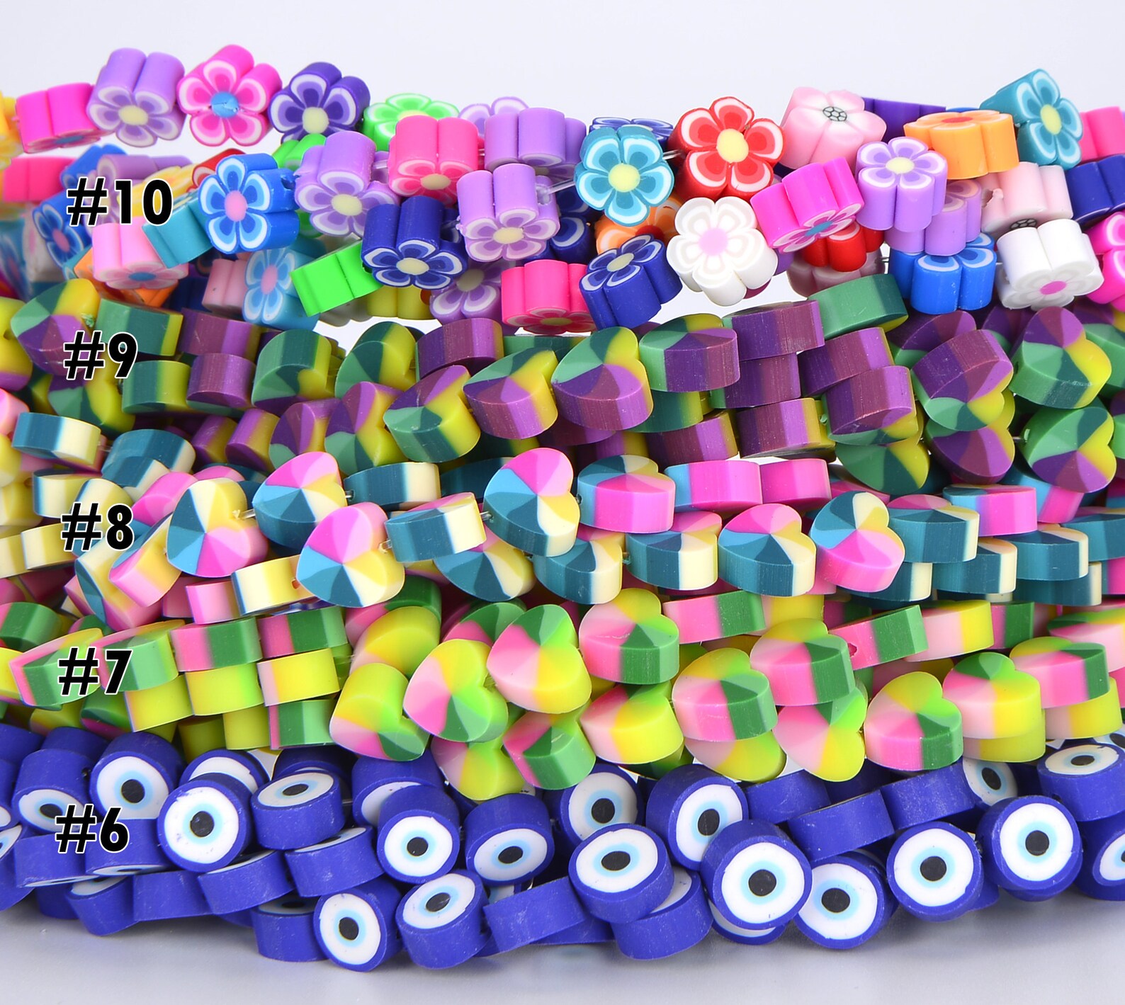 10mm Assorted Design Polymer Clay Beads High Quality Polymer | Etsy