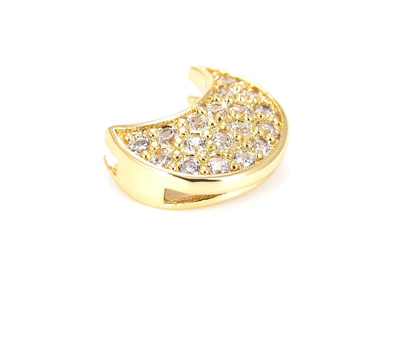 Crescent Moon Micro Pave Cz, Pave Crescent, Pave Crescent Moon ...
