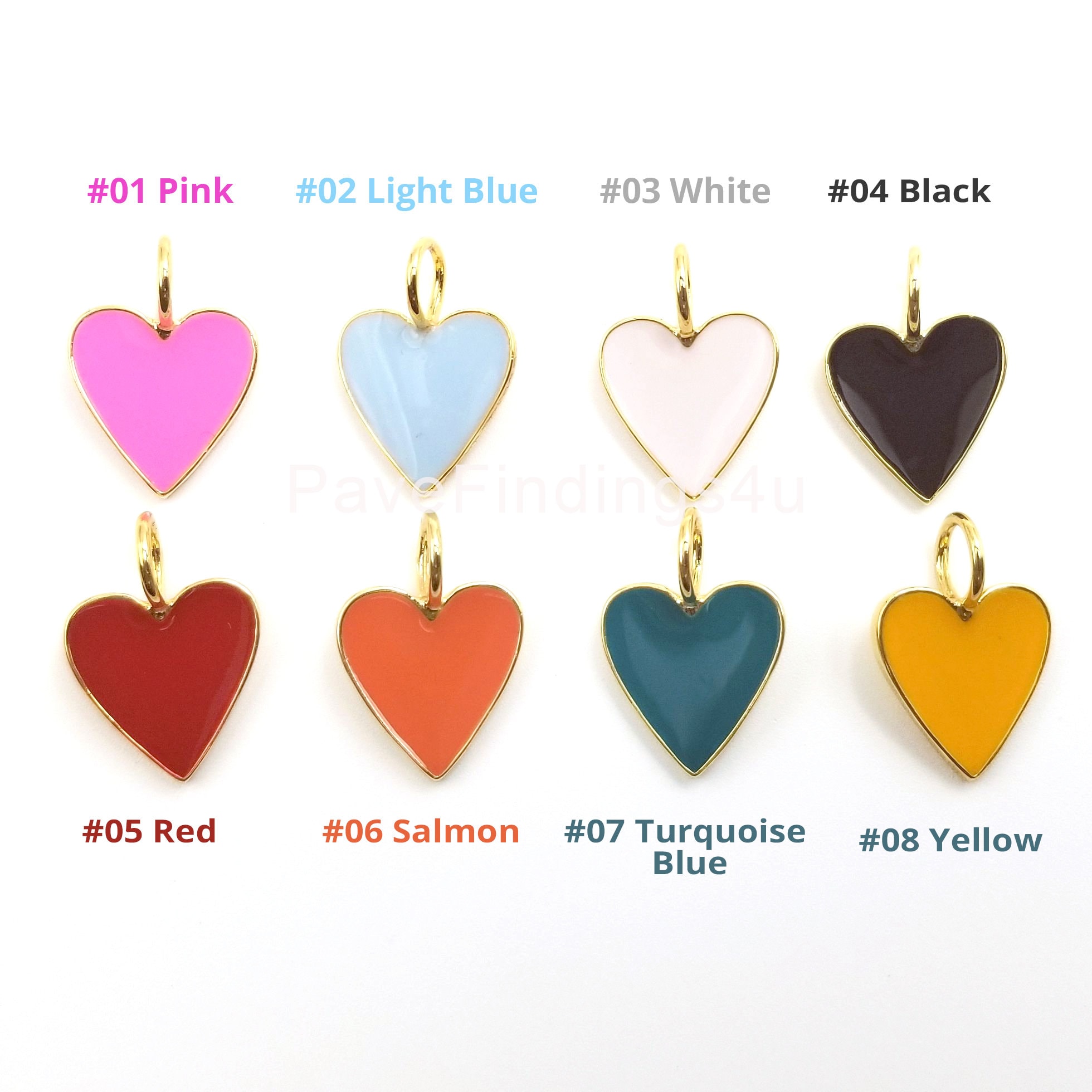 Neon Heart Charms Enamel Heart Pendant for Necklace Earring - Etsy