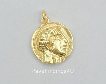 1PCS Round Portrait Pendant 18K Gold-filled Portrait Coin - Etsy