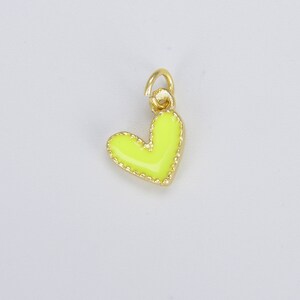 Neon Heart Charms Enamel Heart Pendant for Necklace Earring Charm ...