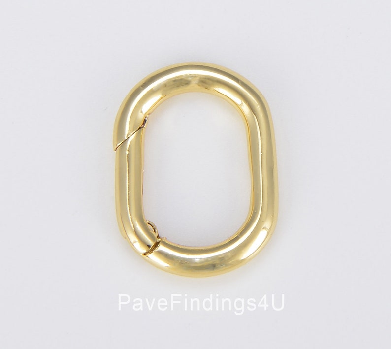 Carabiner Spring Push Clasp, 18K Gold Clasp, Screw Clasp Oval Lock ...
