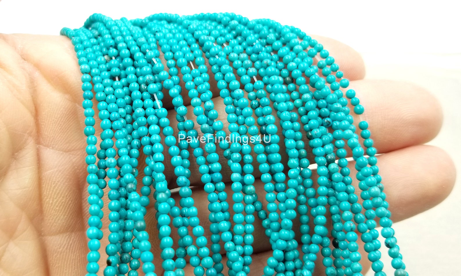2mm/3mm Natural Mint Blue Turquoise Beads Grade AAA Round - Etsy