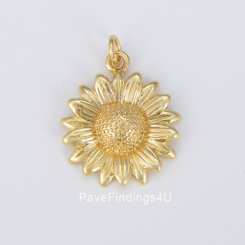 Gold Flower Charm - Etsy