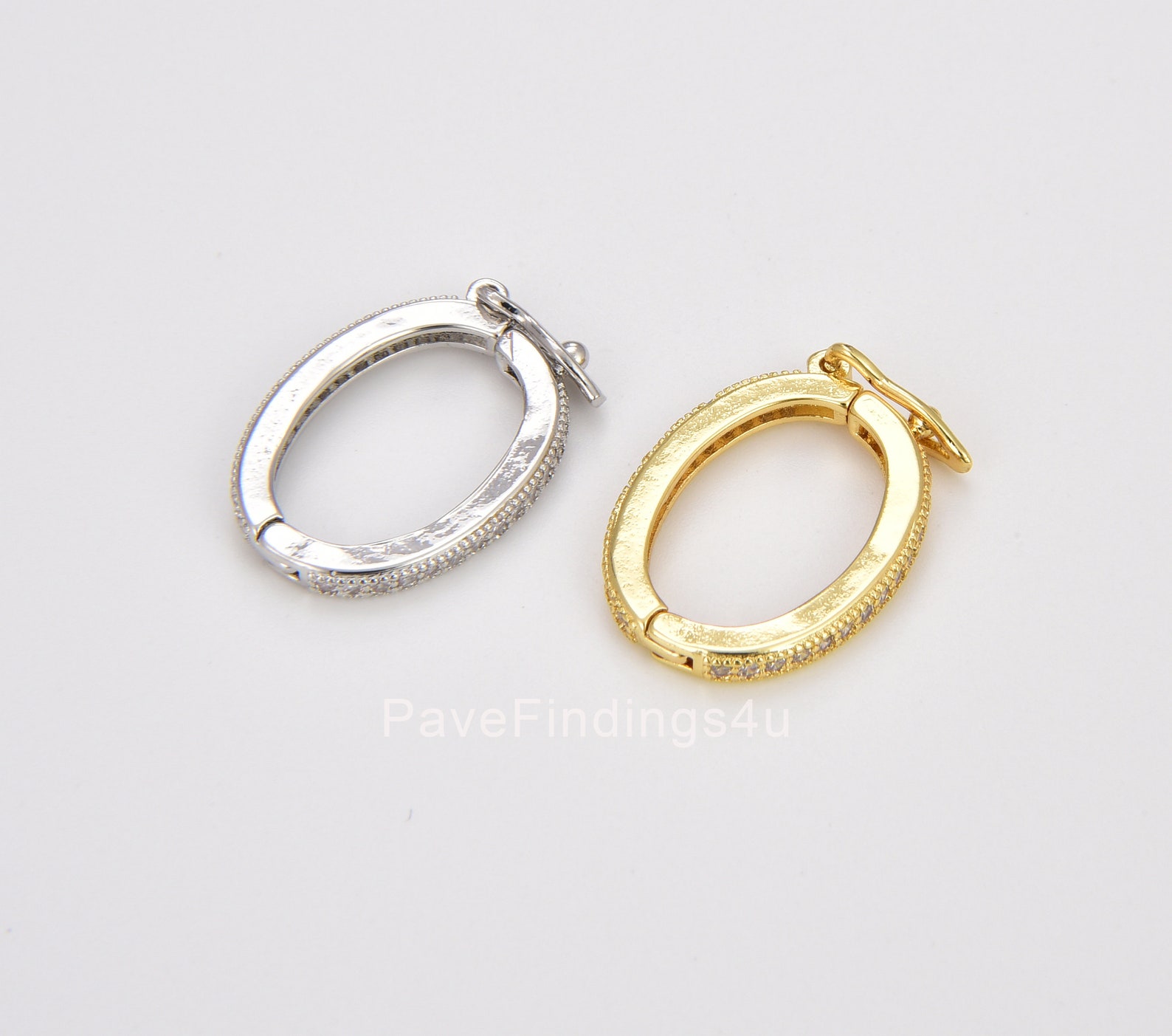 18K Gold Round Bail Clasp, Removable Bail Clasp, Oval Clasp, Necklace ...