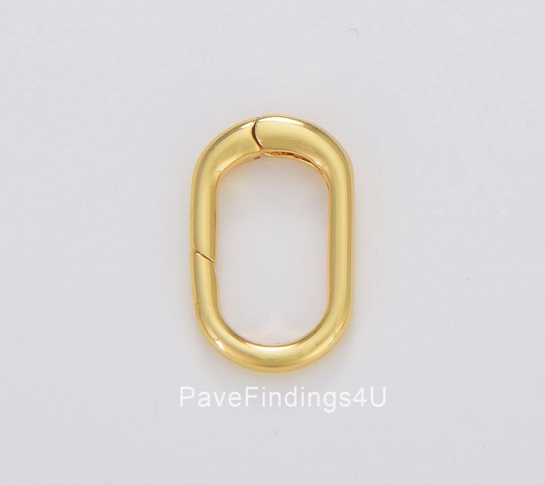 Carabiner Spring Push Clasp, Gold Filled Spring Gate Clasp ...