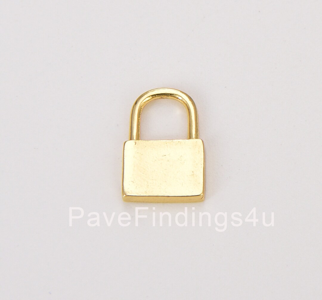Mini Lock Charm in 18K Gold Lock Charm for Earring Bracelet Necklace ...