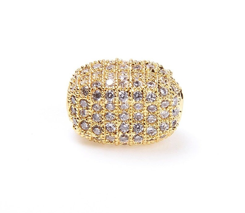 Oval Connector, Oval Spacer Beads, CZ Micro Pave Oval Beads Spacer, DIY ...