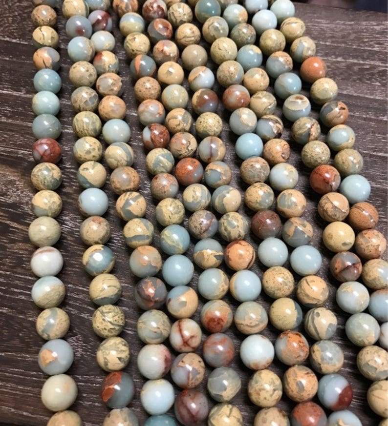 Natural AFRICAN OPAL Jasper Stone Smooth Round, Gemstone Bead DIY ...