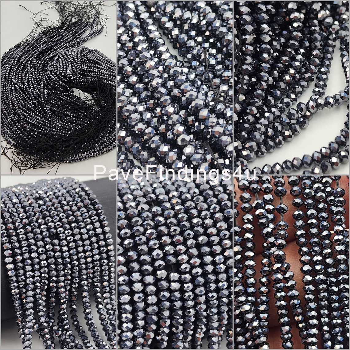 Natural Terahertz Faceted Round Healing & Energy Gemstone Loose Beads ...